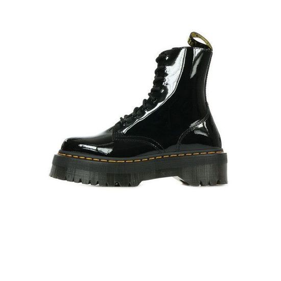 Boots Femme - ZZZOOLIGHT - Dr Martens JADON - Cuir - Lacets - Noir Noir ...