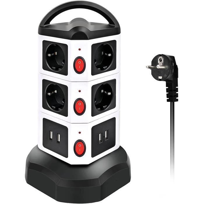Tour multiprise, multiprise electrique parafoudre avec 10 prises ...