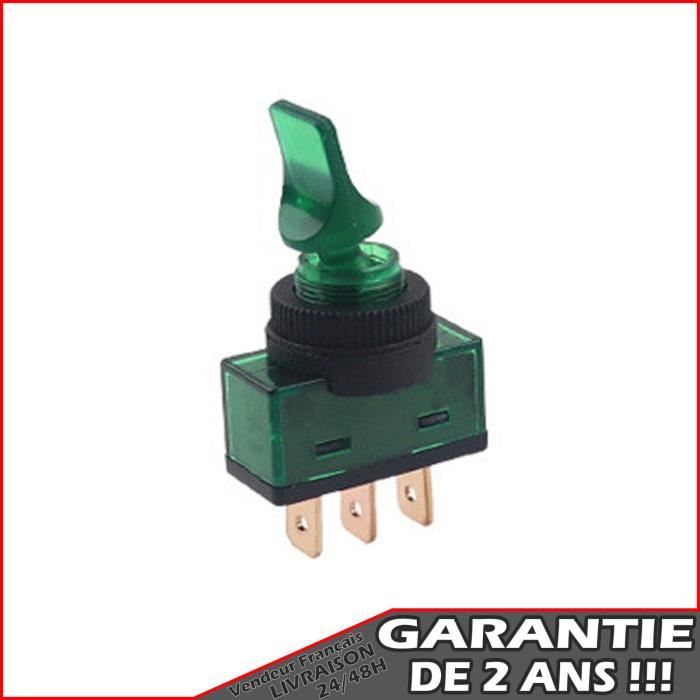 INTERRUPTEUR A BASCULE VERT 2 POSITIONS 3 BROCHES DC 12V 20A SKK690 ...