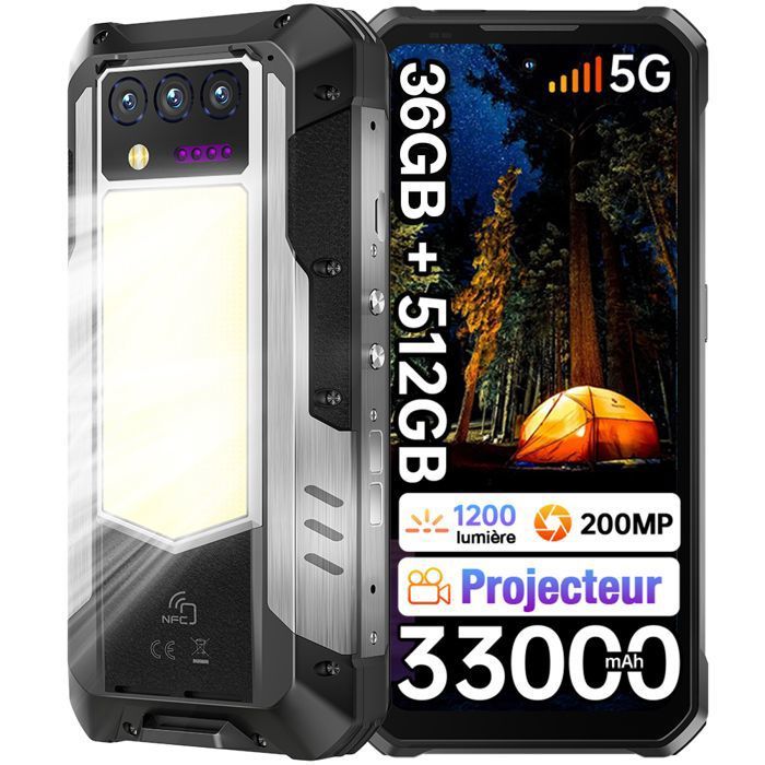 OUKITEL WP100 TITAN Téléphone Portable Incassable 512Go 33000mAh 200MP ...