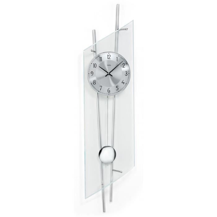 Pendule murale en verre et métal radio-pilotée silver-cut - Cdiscount ...