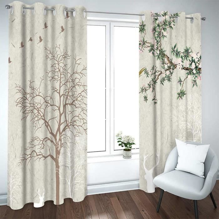 Rideau Occultant - Arbre 3D - Thermique Insonorisation - 60x120cm x ...