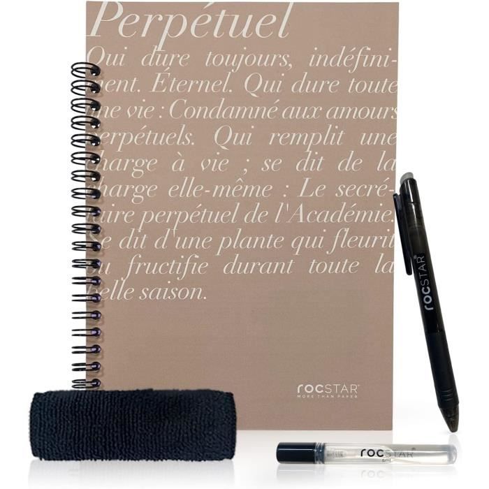 Rocstar Carnet Perpétuel À Spirales Effaçable Carnet A6 Taupe Carnet De ...