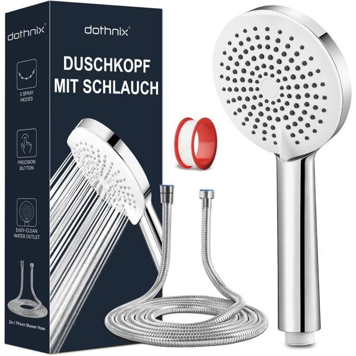 Pommeau de douche avec tuyau 2 m - Économie d'eau - 4 types de jet - Pomme de douche économique ...