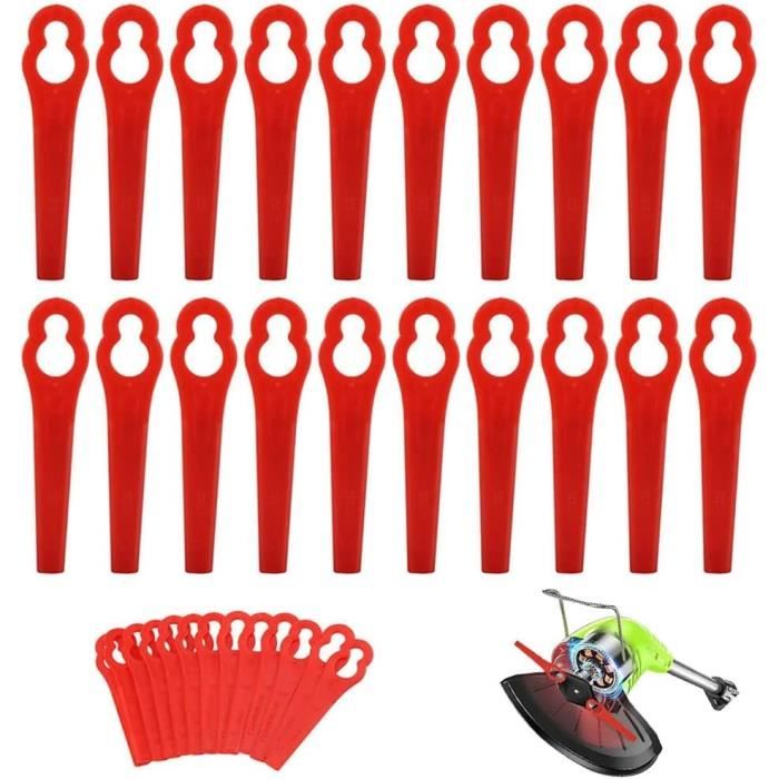 100 Pcs Gazon En Plastique Lames,Lames En Plastique De Rechange,Lame Coupe Bordure Tondeuse À ...