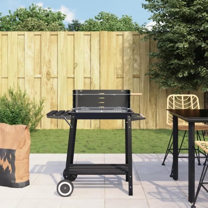 MAG Barbecue au charbon de bois avec roues noir acier 7457342552859 ...
