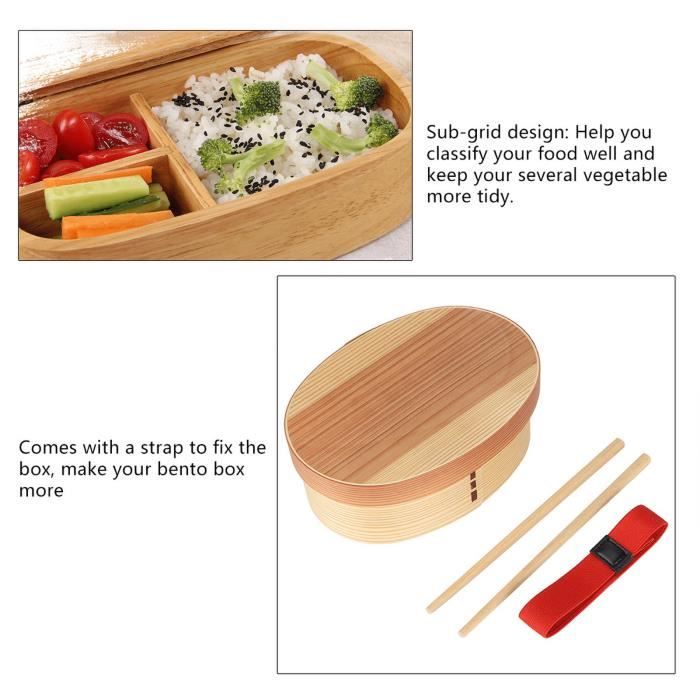 MSA 1Layer Bento Box Boîte À Lunch En Bois Vaisselle En Bois-Sushi ...