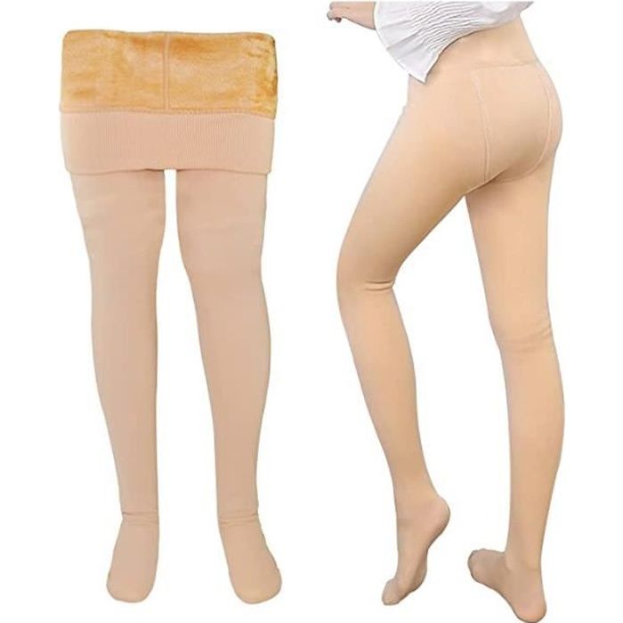 Collant Femme Collant d'Hiver Thermiques Collant Doublé Polaire Chaud Collant Faux Translucide ...
