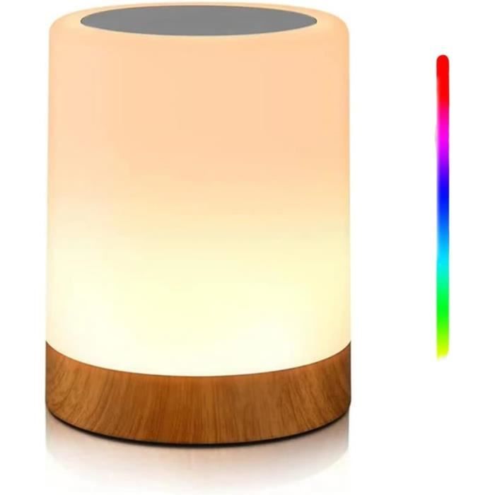 7 Couleurs Rgb Lampe Led Nuit, Veilleuse Pour Enfants, Lampe De Chevet Touch Dimmable, Veilleuse ...