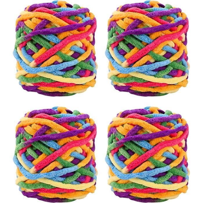 4 Pack 100g Pelote de Laine Fil à Tricoter Acrylique Crochet Fil ...