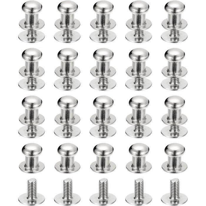 6Mm Clou À Tête Sphérique Avec Rivets À Visser, Lot De 50 Boutons À ...