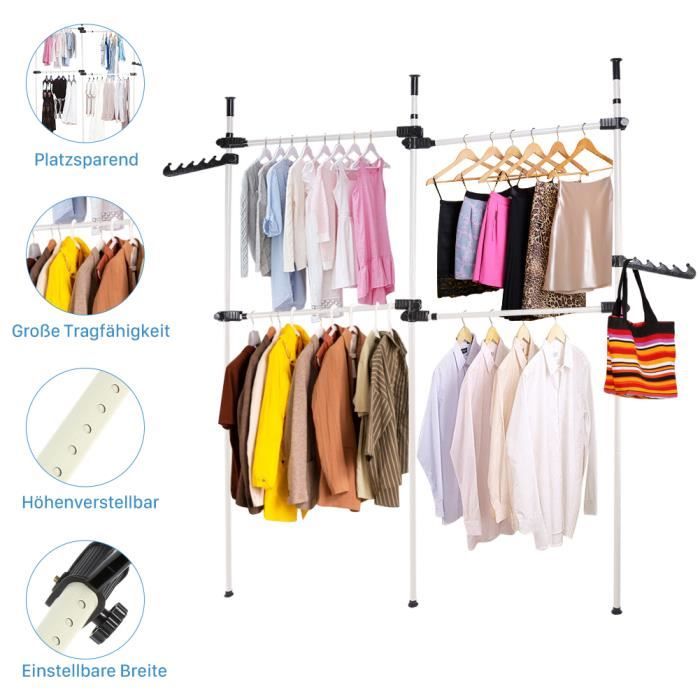 Support à vêtements Étagères murales Chambre à vêtements Armoire ...