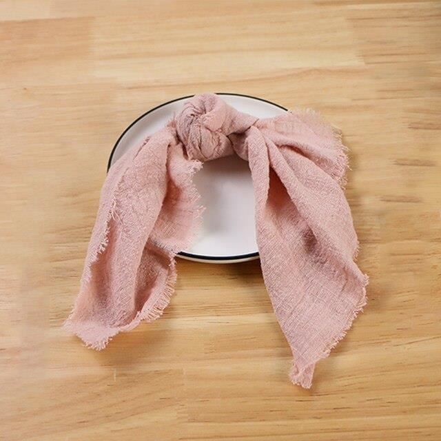 SERVIETTE DE TABLE,07 pink--Serviettes de Table rétro en gaze de coton ...