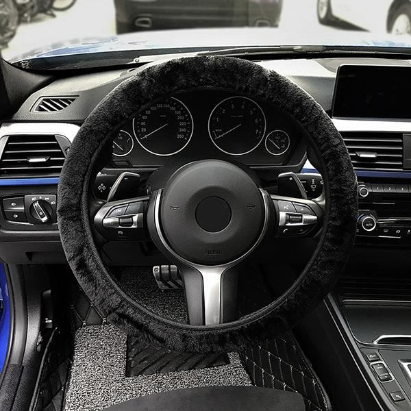 COUVRE-VOLANT,Black--Housse de protection pour volant de voiture 38cm ...