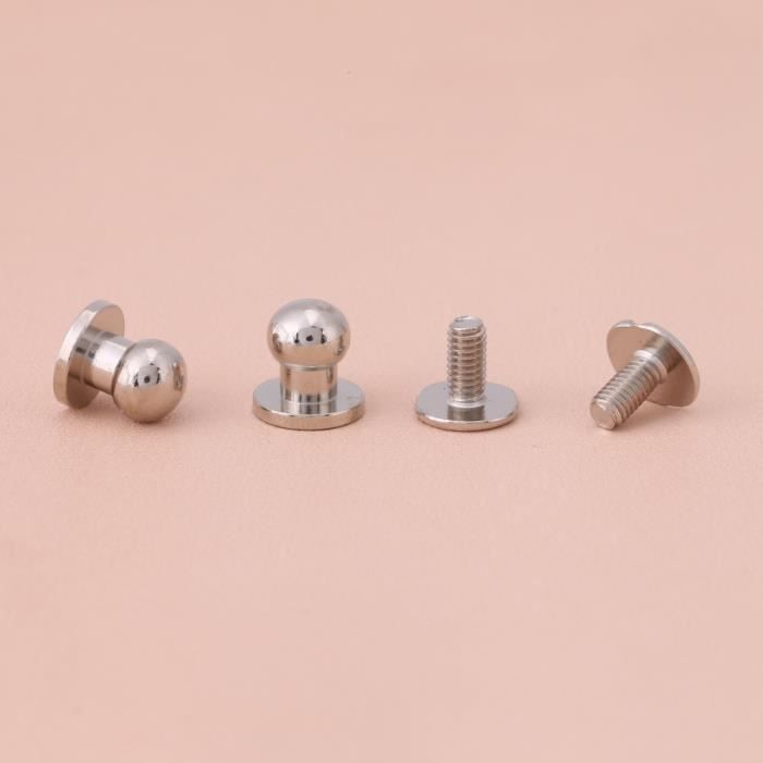 REN Bouton de rivet 20pcs tête ronde en cuivre solide clou rivet bouton ...