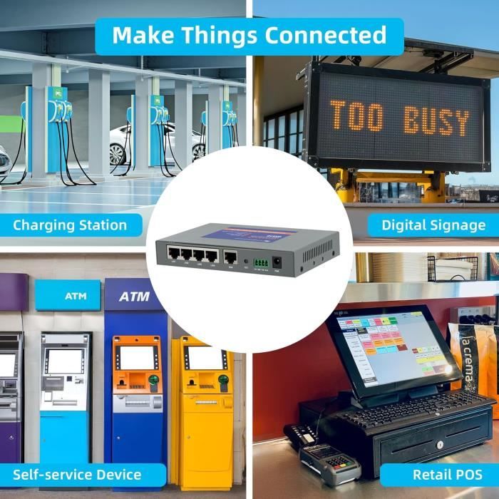 Luernas Routeur Wifi Avec Sim 4G Lte Industriel Qx510-Ew2 Avec 5 Ports ...