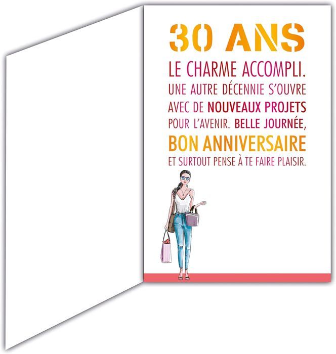 Carte Anniversaire 30 ans Femme Belle Féminine Beauté Maquillage Mode ...