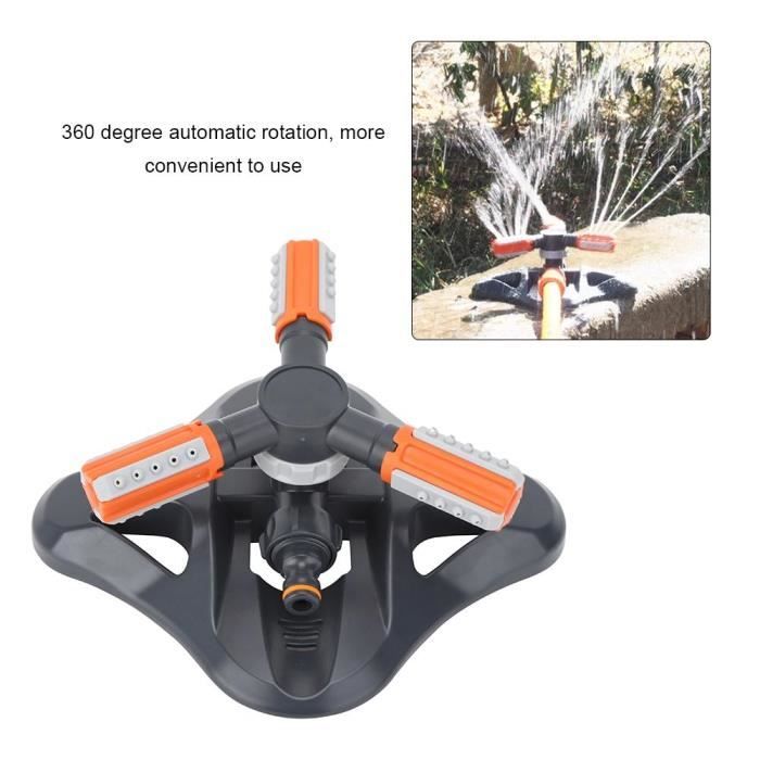 Garosa arroseur rotatif 3 bras automatique 360 degrés Rotation arroseur ...