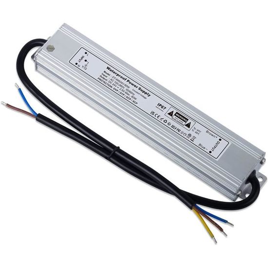 Transformateur 220v 24v Etanche, 30W 1.25A IP67 Extérieur Driver LED, Alimentation LED 24V ...