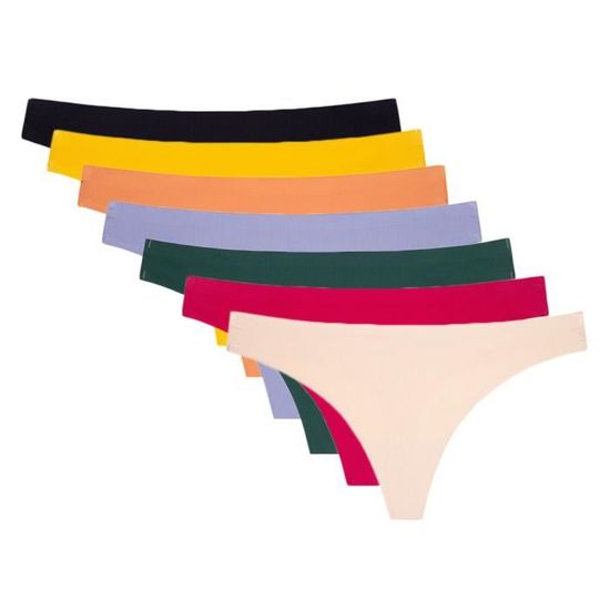 Lot de 7 Strings Femme Thong Basique String Chic Culotte Extensible ...