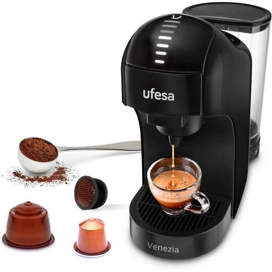 Ufesa Venezia Machine à Café Capsule 4 en 1,Réservoir 1 L,15 BAR,1400 W ...