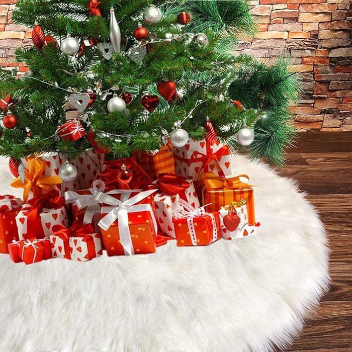ZCIBN Christmas Tree Mat, Plush Christmas Tree Skirt Base Decoration ...