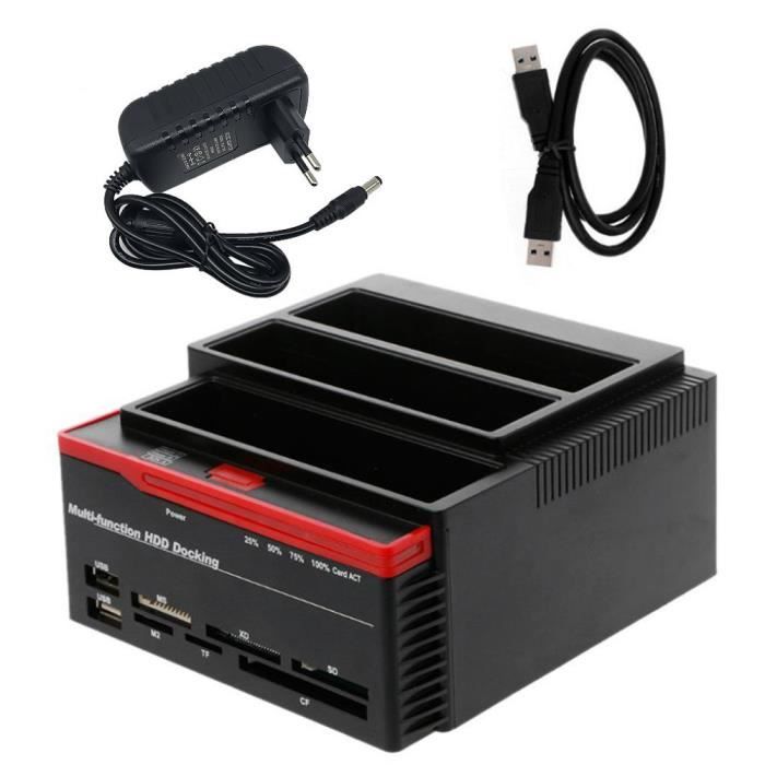 A-Lecteur de carte de disque dur externe haute vitesse, tout en 1, USB ...