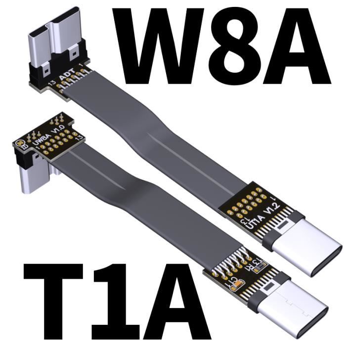 T1A-W8A-5cm Câble'extension USB 3.0 Micro B mâle vers USB 3.1 femelle ...