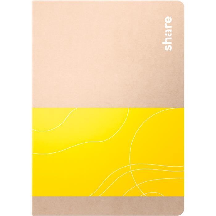 BLOC NOTE - share carnet de notes A6 ligné jaune, 40 feuilles, idéal ...