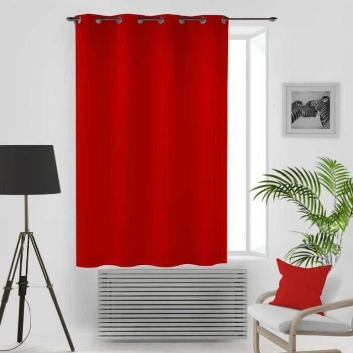 Rideau occultant 135x180 Rouge - Cdiscount Maison
