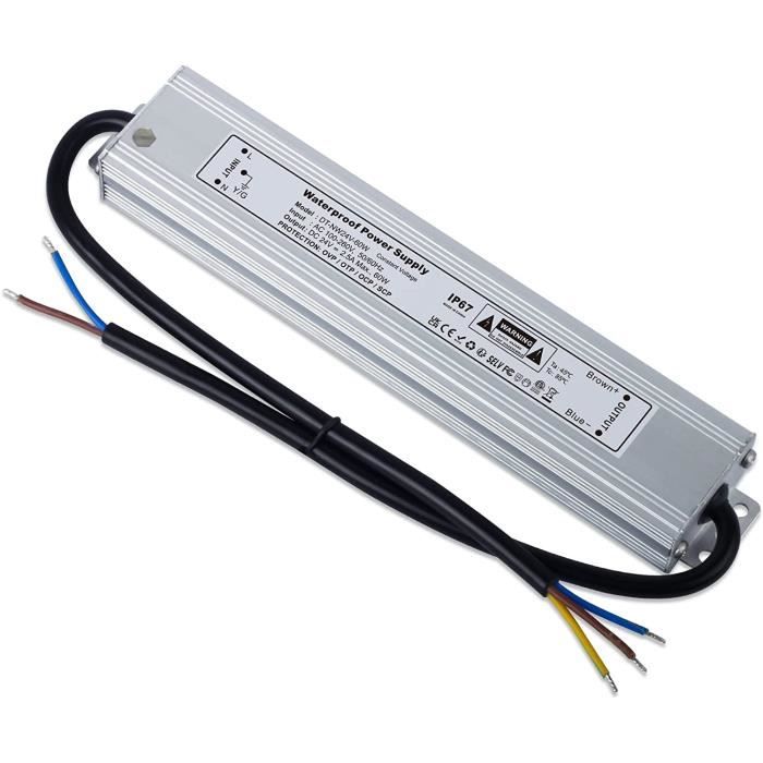 Transformateur 220v 24v Etanche, 30W 1.25A IP67 Extérieur Driver LED ...