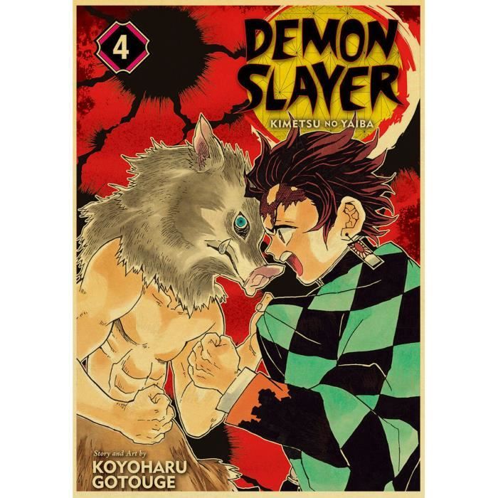 DKJ-10675 Affiche vintage mural démon Slayer anime Poster Kraft Kimetsu ...
