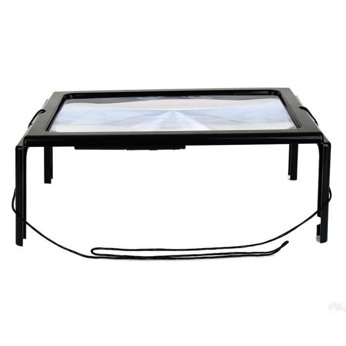 Loupe de lecture mains libres Hililand en verre de la loupe 3x avec LED lumineuse pour feuille ...