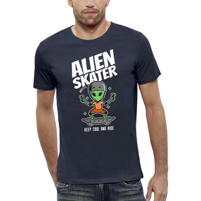T-shirt ALIEN SKATER - Alien sur un skateboard - PIXEL EVOLUTION ...