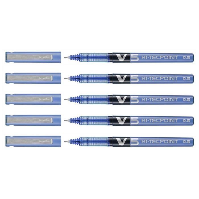 Stylos roller Hi-Tecpoint V5 PILOT - Encre liquide - Pte Fine - Bleu ...