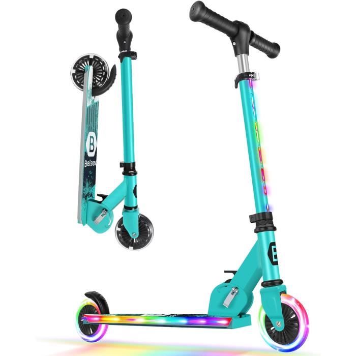 V2 Trottinette Pour Enfants 3 À 12 Ans, Trottinette Pliable À 2 Roues Led Roues Lumineuses, Stem ...