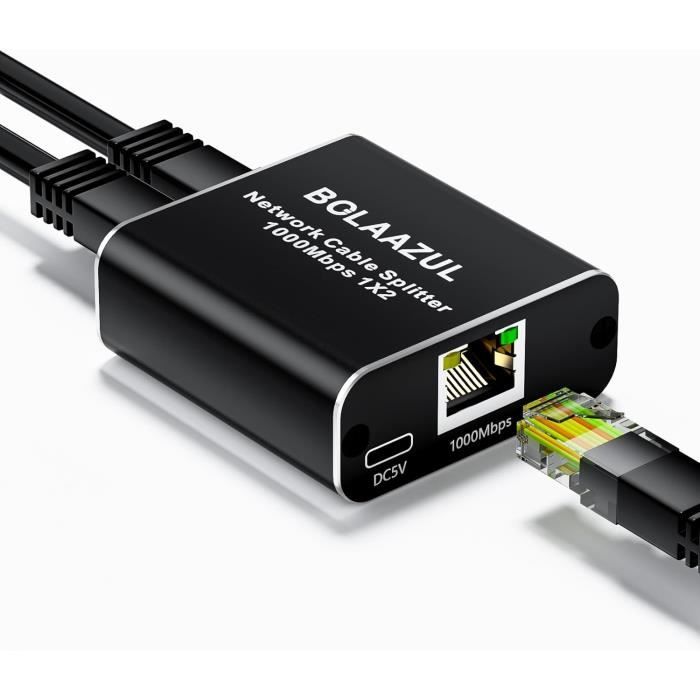 Répartiteur Ethernet Rj45 1 À 2, 2 Ports 1000 Mbps Network Splitter ...