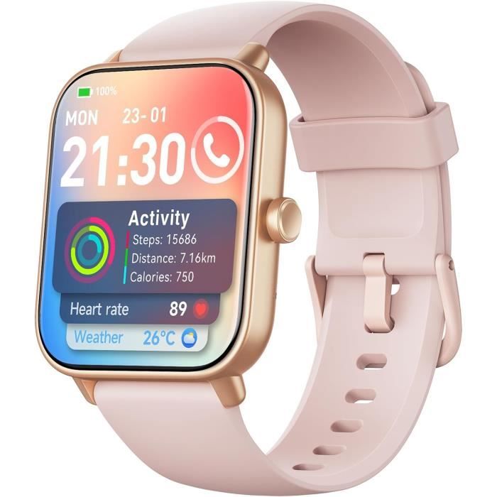 Montre Connectée Femme Appel Bluetooth, Alexa Intégrée 1.8" Smartwatch ...