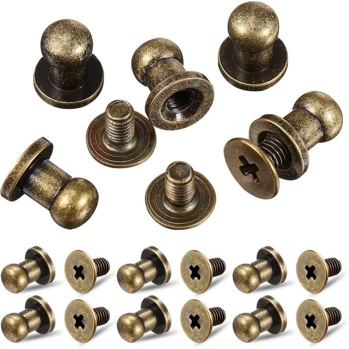 Lot De 30 Vis En Cuir Bronze Rivets À Vis Rivets En Cuir Rivets Double ...