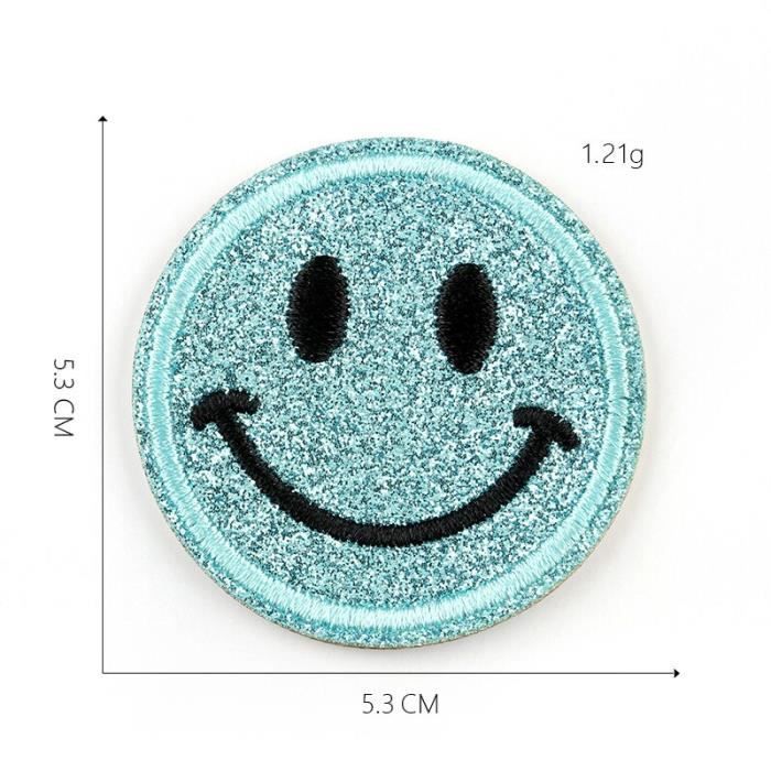 4 -Patchs autocollants Smiley pour le visage,nouveau,en tissu,broderie ...