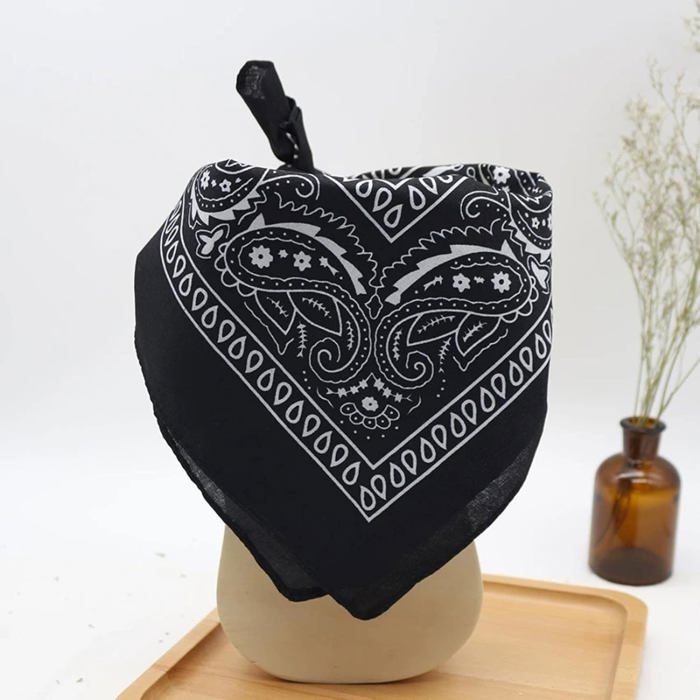 Nouveau Bandana Kerchief Unisexe Hip Hop Hop Black Hair Band Col ...