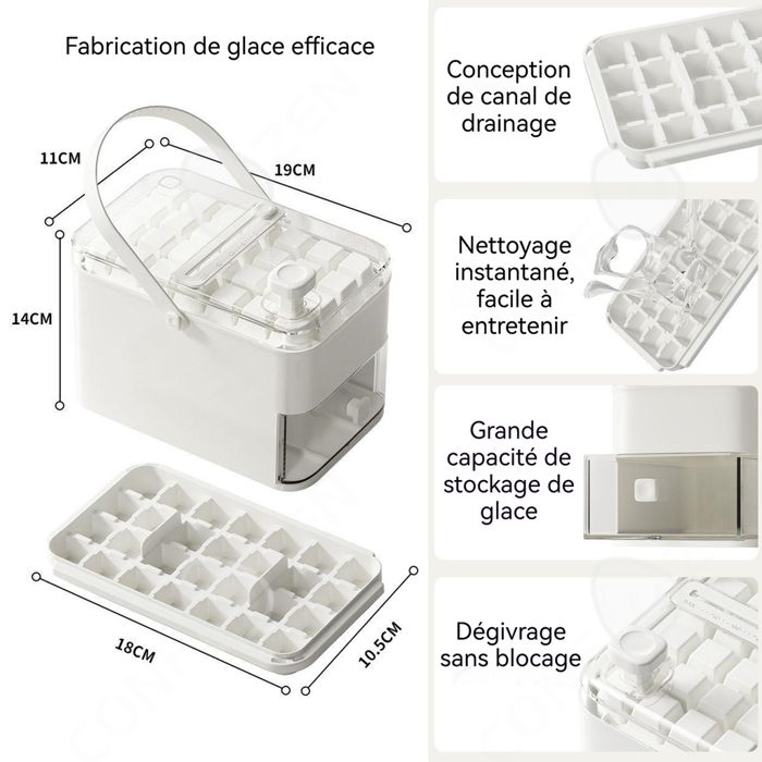 C Bac à glace avec couvercle et panier Machine à glaçons à pression ...