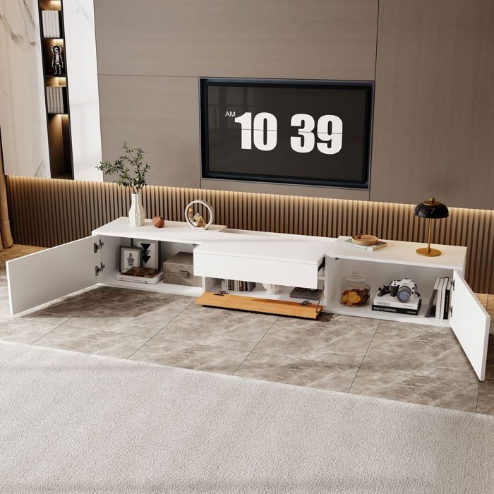 Meuble TV moderne, 180x34x30 cm (L x l x H), support TV, panneau TV ...