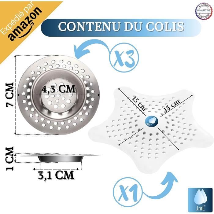 Ehskzjh ® Marque Française | Douche Drain Attrape-Cheveux | Filtre À ...