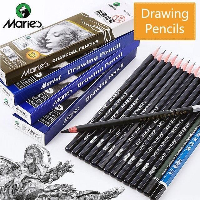 CRAYON GRAPHITE,12B--Crayon de test pour le dessin, 5 pièces-ensemble ...