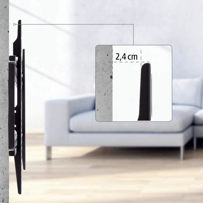 Support Mural Tv Fix Ultra Plat Pour Tv Écran Plat Entre 81 Cm Et 165 Cm (32" À 65"), Jusqu'À 35 ...