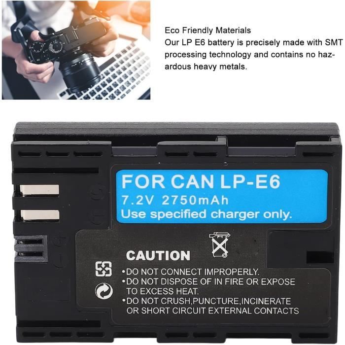 Batterie Lp-E6 Pour Appareil Photo Canon R5 R6 6D 7D 7D Mark Ii 60D 70D ...