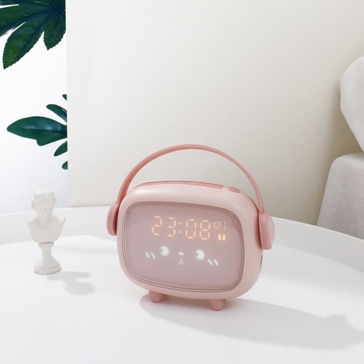 Rose -Réveil électronique rechargeable -réveil pour enfants -temps ange ...