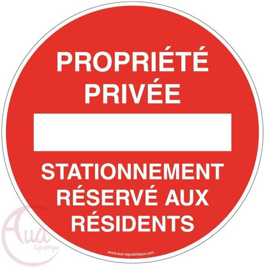 Panneau Propriété Privée, Stationnement Réservé Aux Résidents - Ø 130 ...