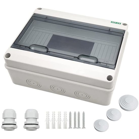 Coffret électrique - Étanche IP65 - 8 modules - Plastique - Extérieur - Installation facile ...